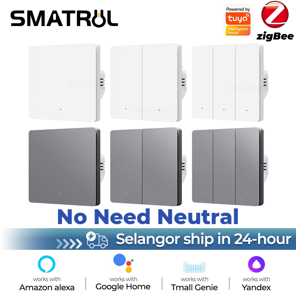SMATRUL Zigbee Smart Switch Tuya Smart Wall Switch Light Multi-Control ...