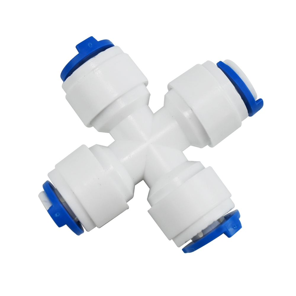 RO Water Hose Connection Cross 1/4" Coupling Plastic Quick Pipe Fitting ...