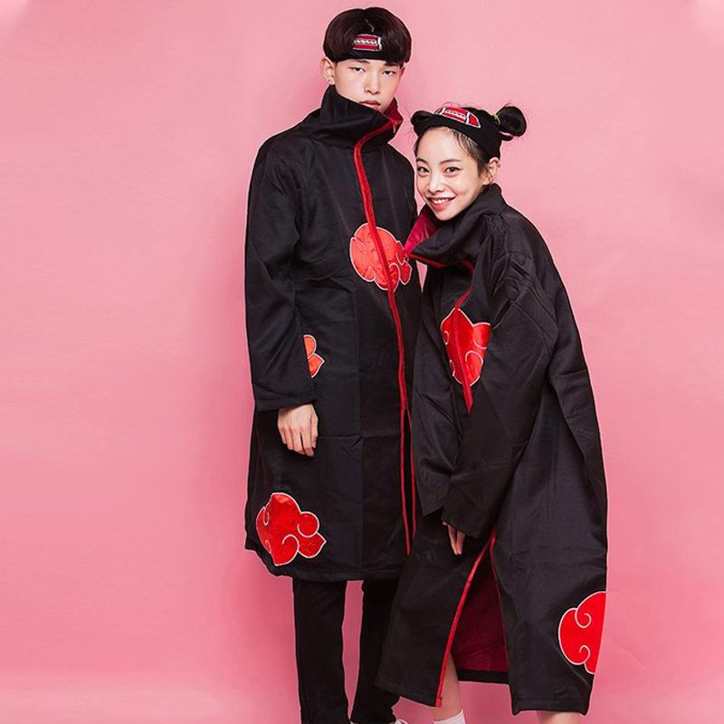 The Cloak of Akatsuki and Uchiha Clan Unisex Black Robe Anime Kimono ...
