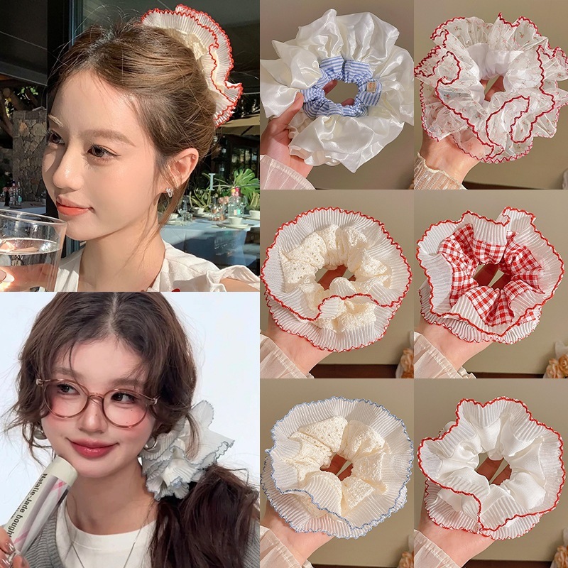 [Magpie] Korean style large Chiffon hair rope 2025 new retro large ...