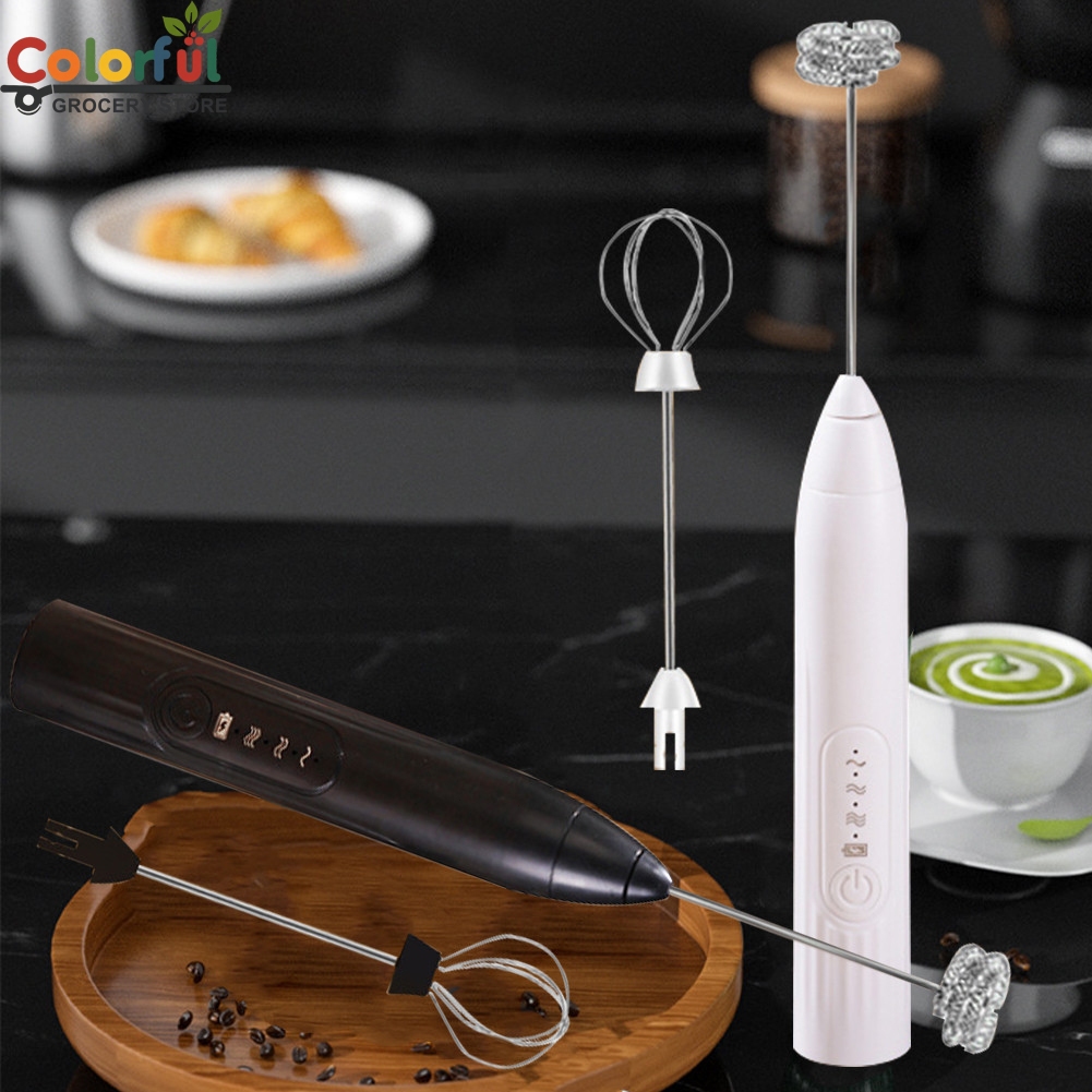USB Speed Adjustable Milk Frother Handheld Electric Foam Maker ...