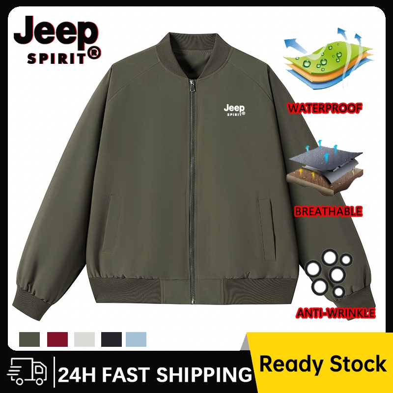 JEEP SPIRIT V-neck Men's and Women's Waterproof Jacket Baseball Jackets ...