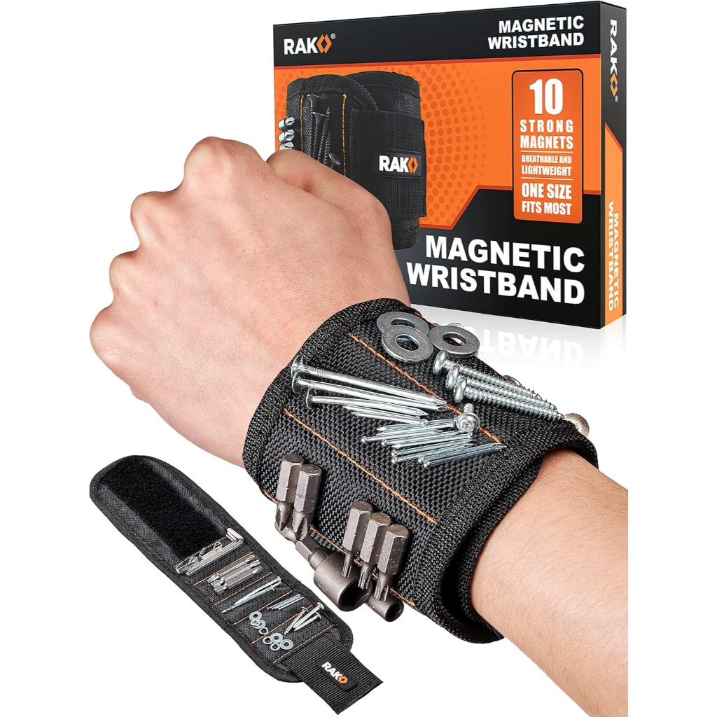 Magnetic Wristband for Holding Screws, Nails and Drill Bits for Men ...