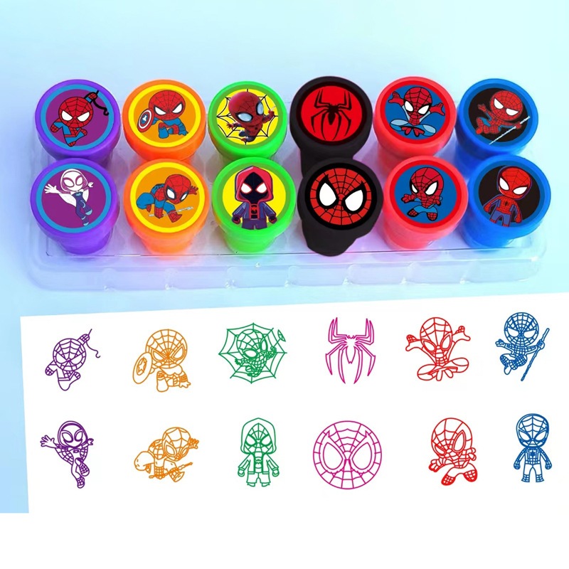 12 Spider-Man Superhero Stamps Children's Birthday Gifts Spider-Man ...