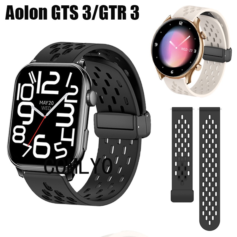 For Aolon GTR 3 / GTS 3 Smart Watch Strap Silicone Magnetic buckle Soft ...