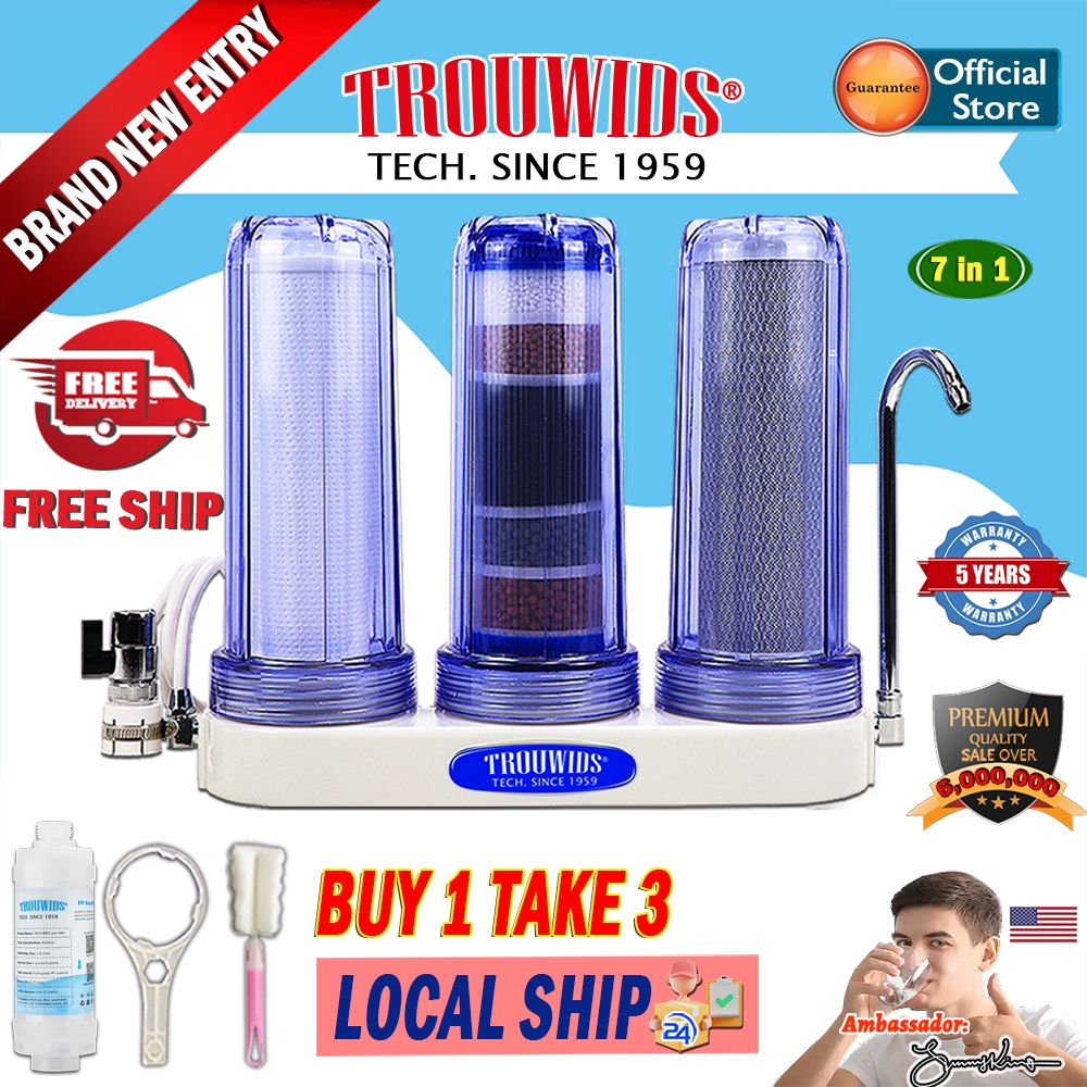 TROUWIDS Alkaline Tap Water Filter Indoor 7 In 1 Faucet Purifier ...