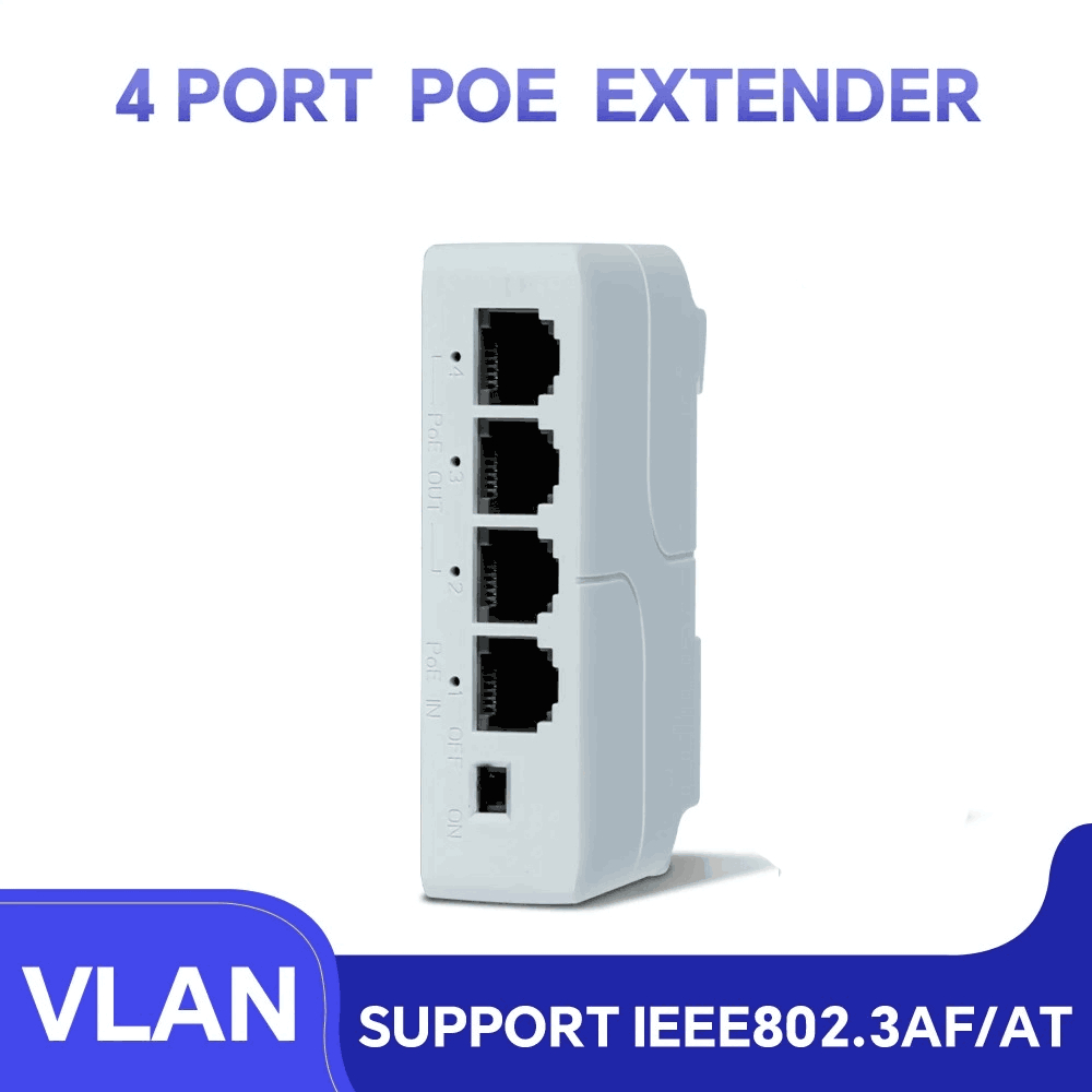 4 Port PoE Extender poe repeater for IP Port Transmission Extender for ...