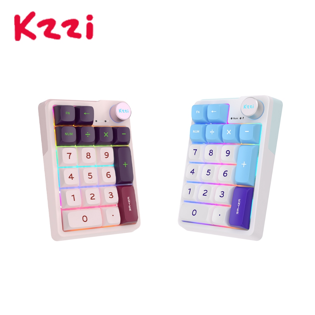 KZZI K20 20 Key Gasket Structure With Toggle Knob RGB Keypad Financial keyboard Office Keyboard ...