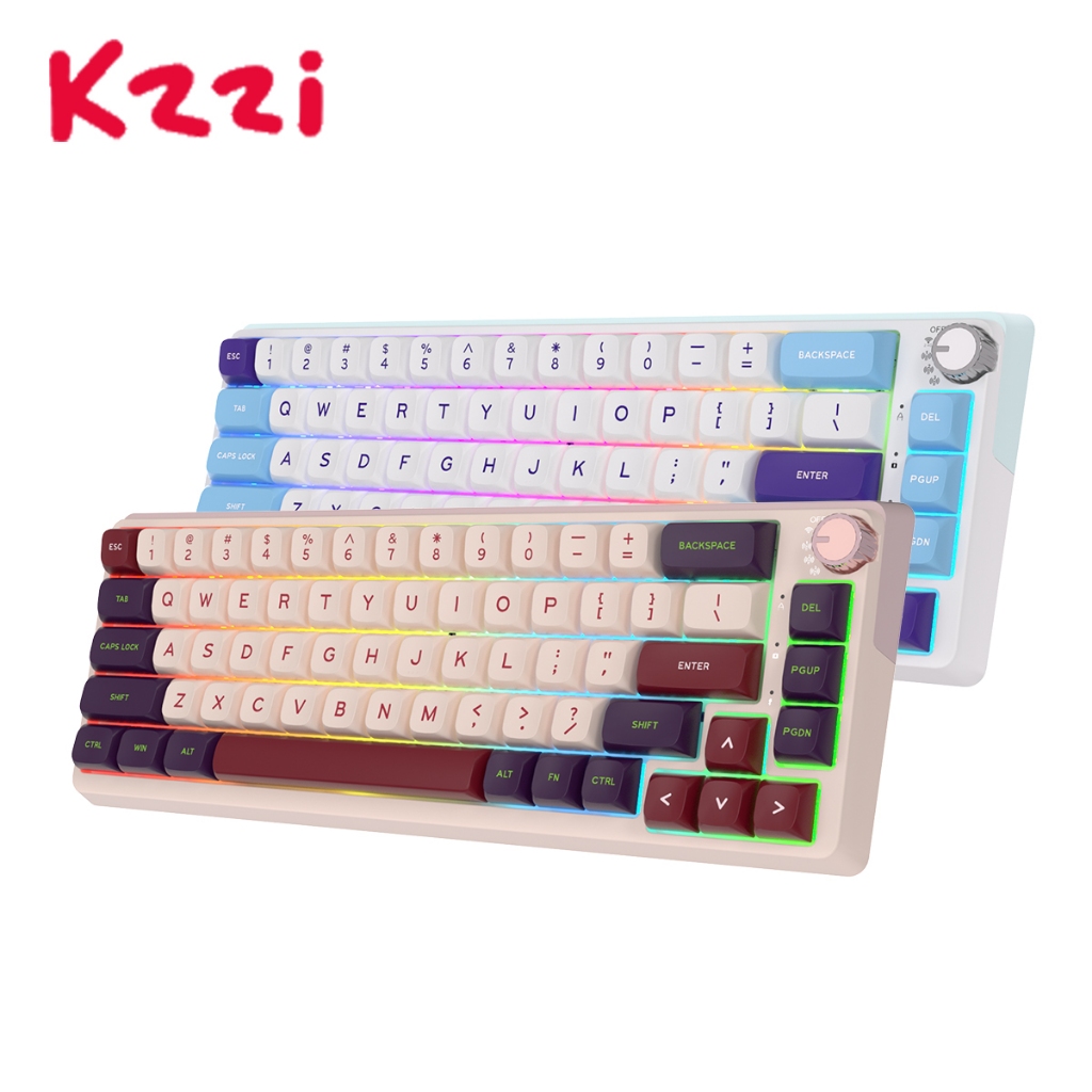 KZZI K68 Pro 67 Key Gasket Structure Three-Mode Bluetooth Wireless With Knob RGB Mechanical ...
