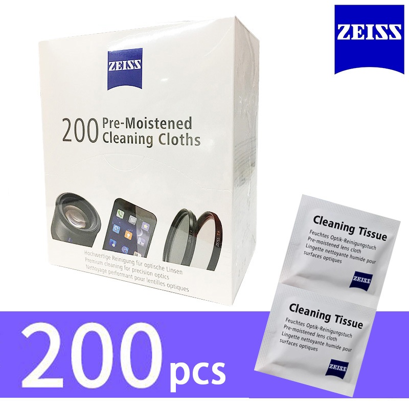 ZEISS 200pcs Lens Wipes Alcohol-Free Over Size (Box of 200) Pre ...