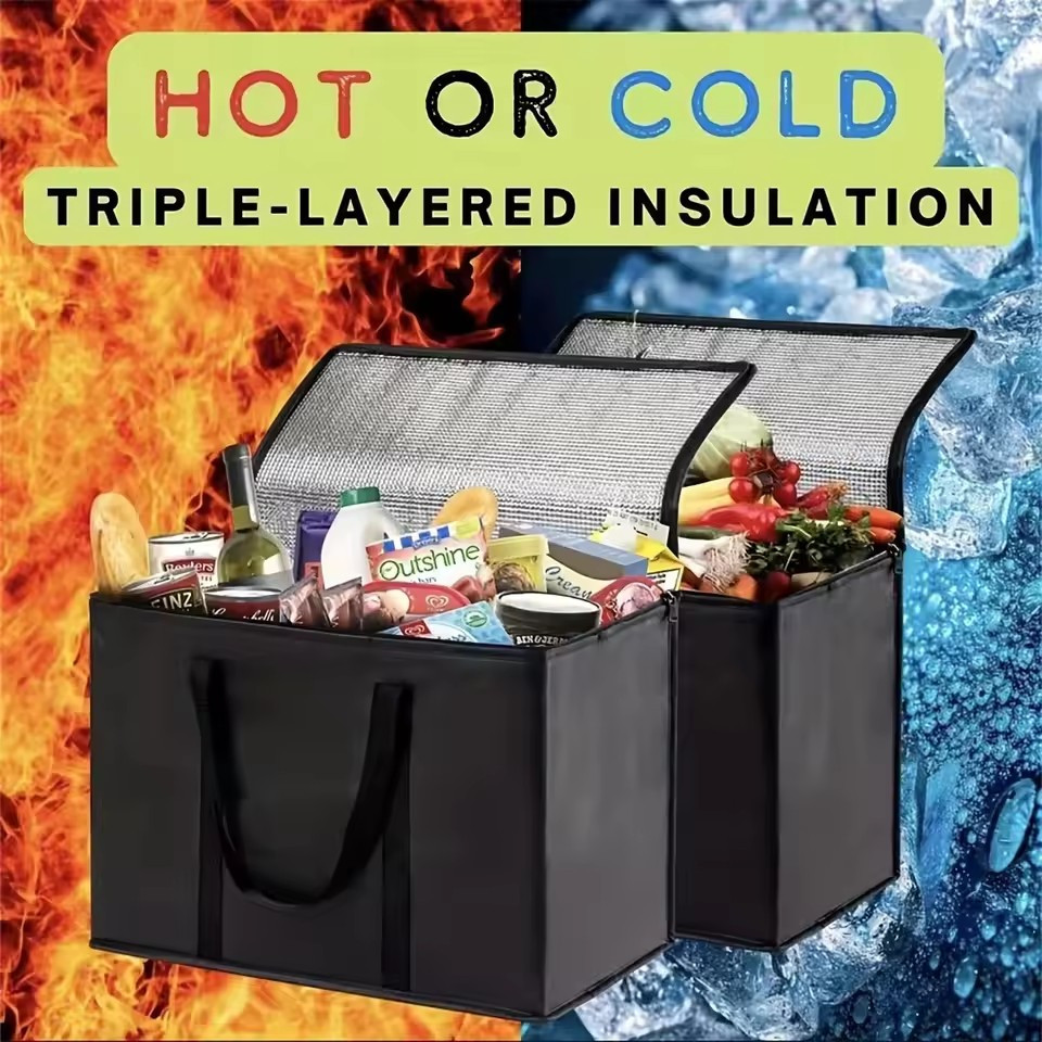 Reusable Thermal Insulated Cooler Bags For Food Storage / Large ...