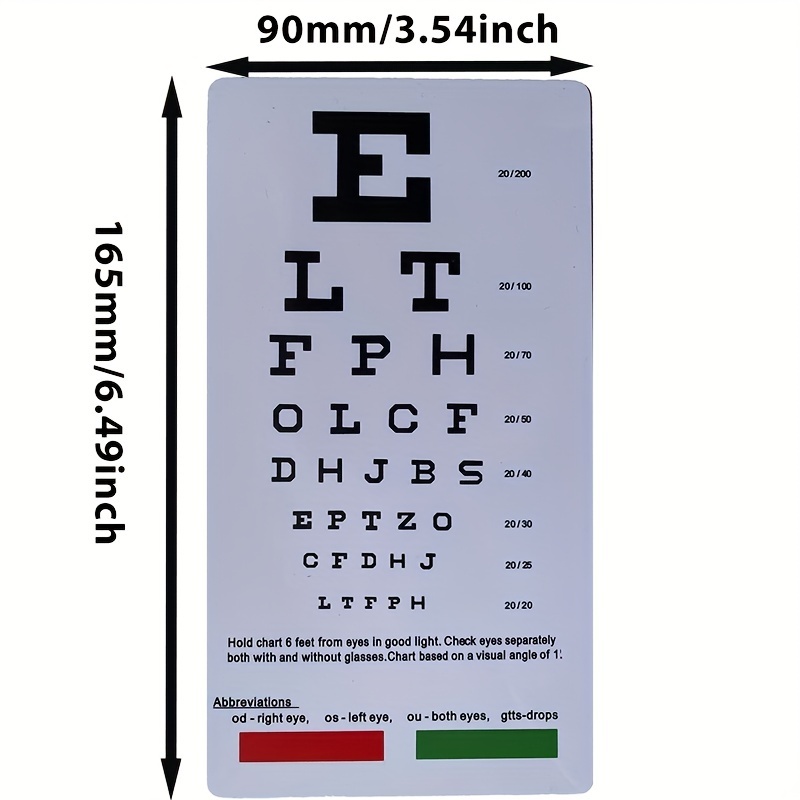 Optometry Power Card Standard Logarithmic Visual Chart Ophthalmic ...