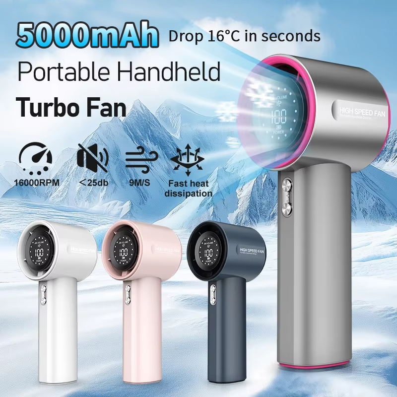 Mini Fan High Speed Fan Kipas mini 100 Speeds Handheld Turbo Fan ...