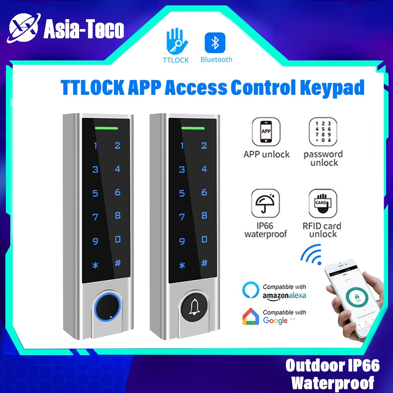 TTLock App IP66 Bluetooth Smart Access Controller Passcode RFID Door Opener Panel Door Lock ...
