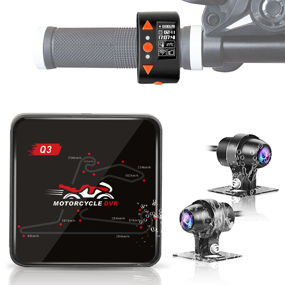 VSYS Q3 PRO 5G WIFI High-speed Motorcycle Camera Dual 1080P Dual-lens ...