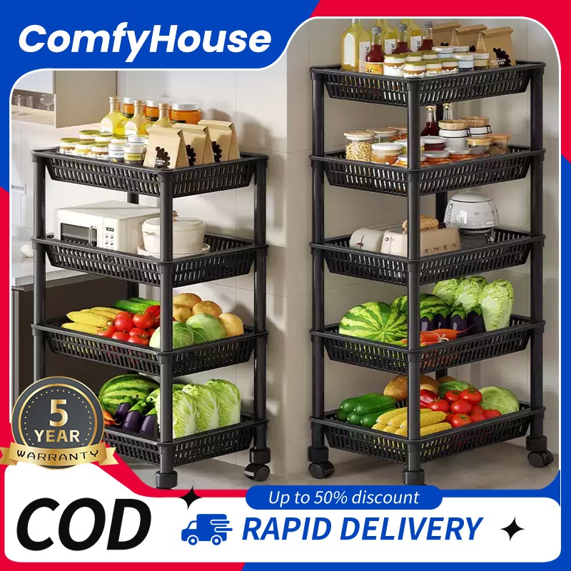 2/3/4 Tier Kitchen Storage Racks Bathroom Shelves Book Shelving Kitchen ...