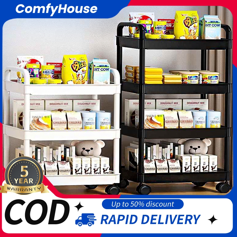 3/4/5Tier Multifunction Storage Trolley Rack Rolling Storage Trolley ...