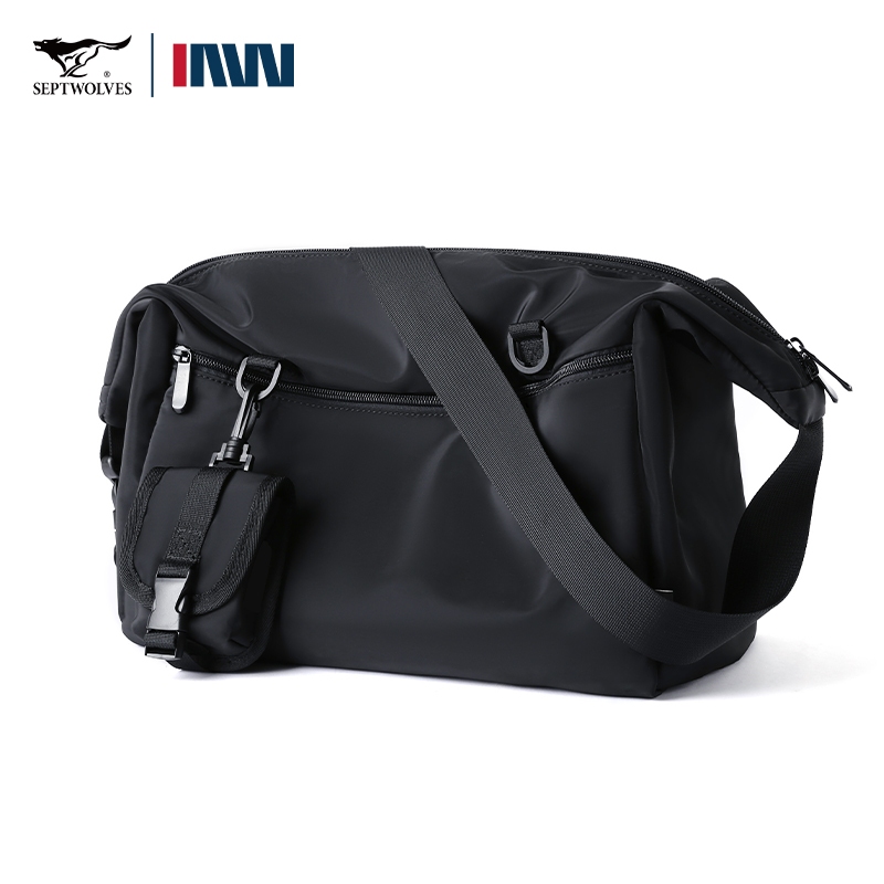 SEPTWOLVES Multifunctional Large Capacity Men Messenger Bag - Black ...