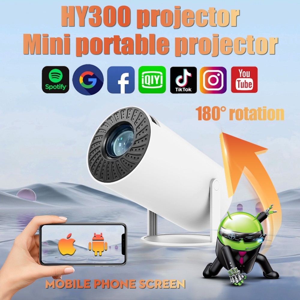 HY300pro Mini Projector Portable Android Smartphone Same Screen HD ...