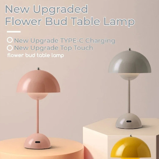 USB Rechargeable Mushroom Table Lamp Three Speed Adjustment Indoor ...