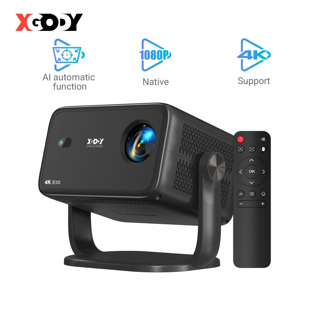 XGODY A6 Mini Portable Projector 4K Full HD 1080P Android System Built ...
