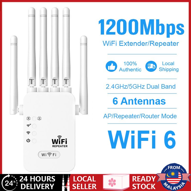 [Local Shipment] 1200Mbps Wireless WiFi Repeater WiFi Signal Booster 2.4G/5G Dual-band WIFI ...