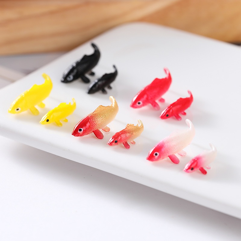 5pcs Miniature Koi Fishes Realistic Mini Carp Goldfish Figurines Koi ...