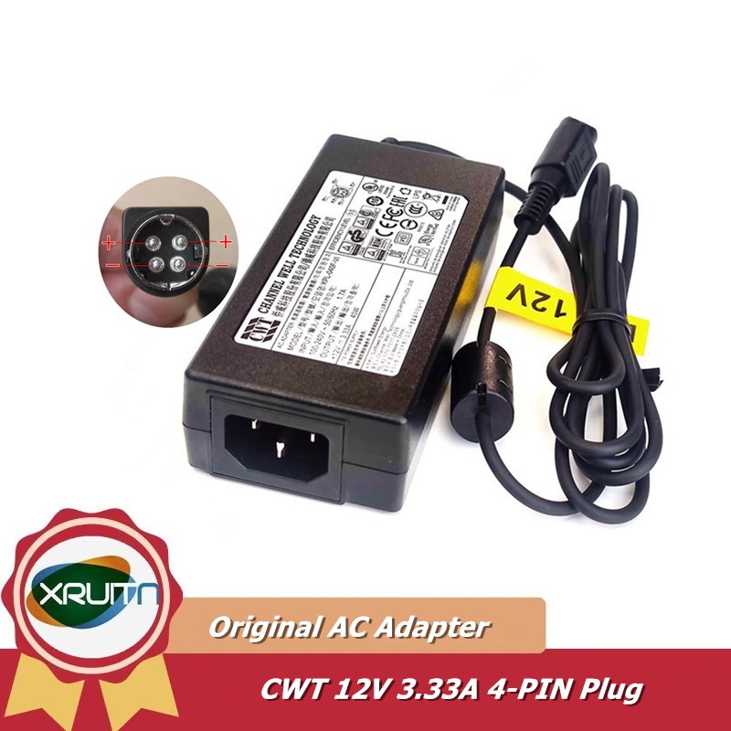 Genuine For HIKVISION Video Recorder Power Supply 12V 3.33A 40W 4PIN CWT AC Adapter Adaptor KPL ...