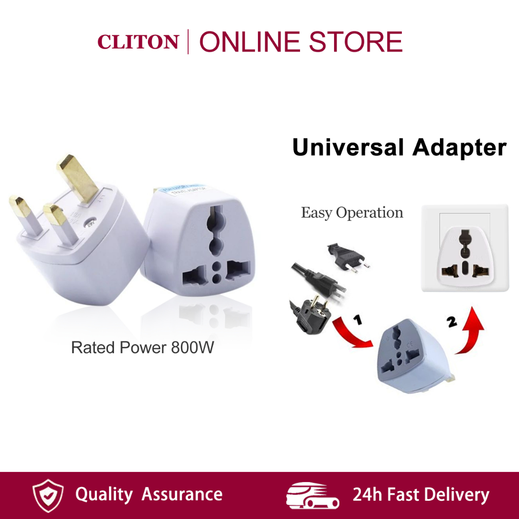 3 Pin UK Universal Adapter Tourism Conversion Plug British Socket ...