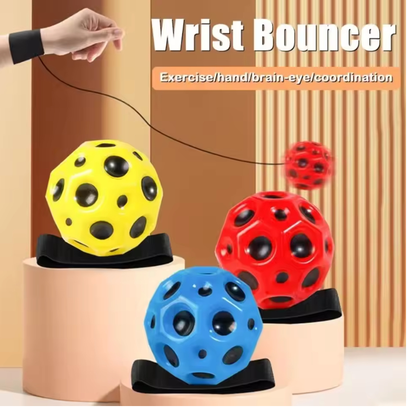 Jump Ball High Bouncing Ball Hand Ball Game Leisure Wrist Return Rubber Ball Exercise Fun Wrist ...