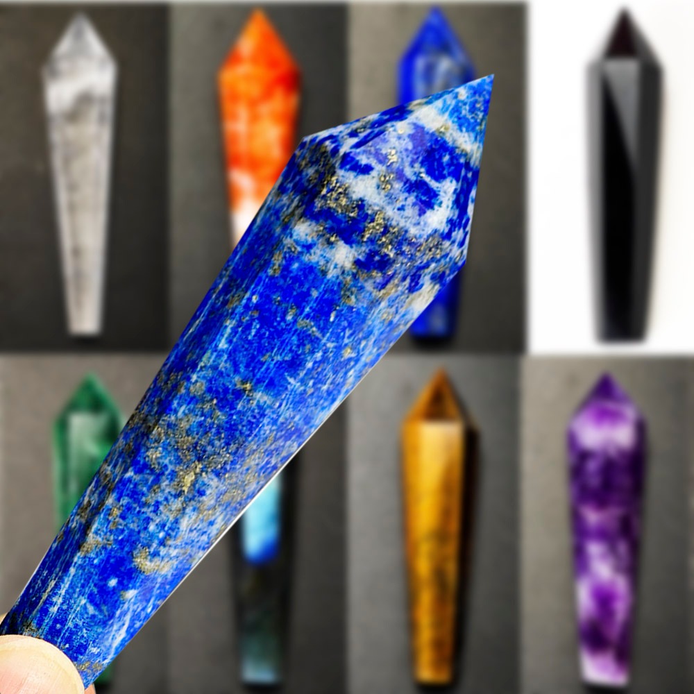 Pure natural crystal lapis lazuli single-pointed hexagonal prism home ...