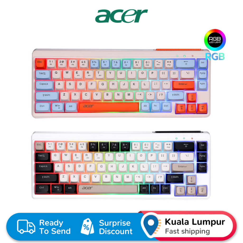 Acer OKW224 Rechargeable Wireless Keyboard Wired / Wireless / Bluetooth ...