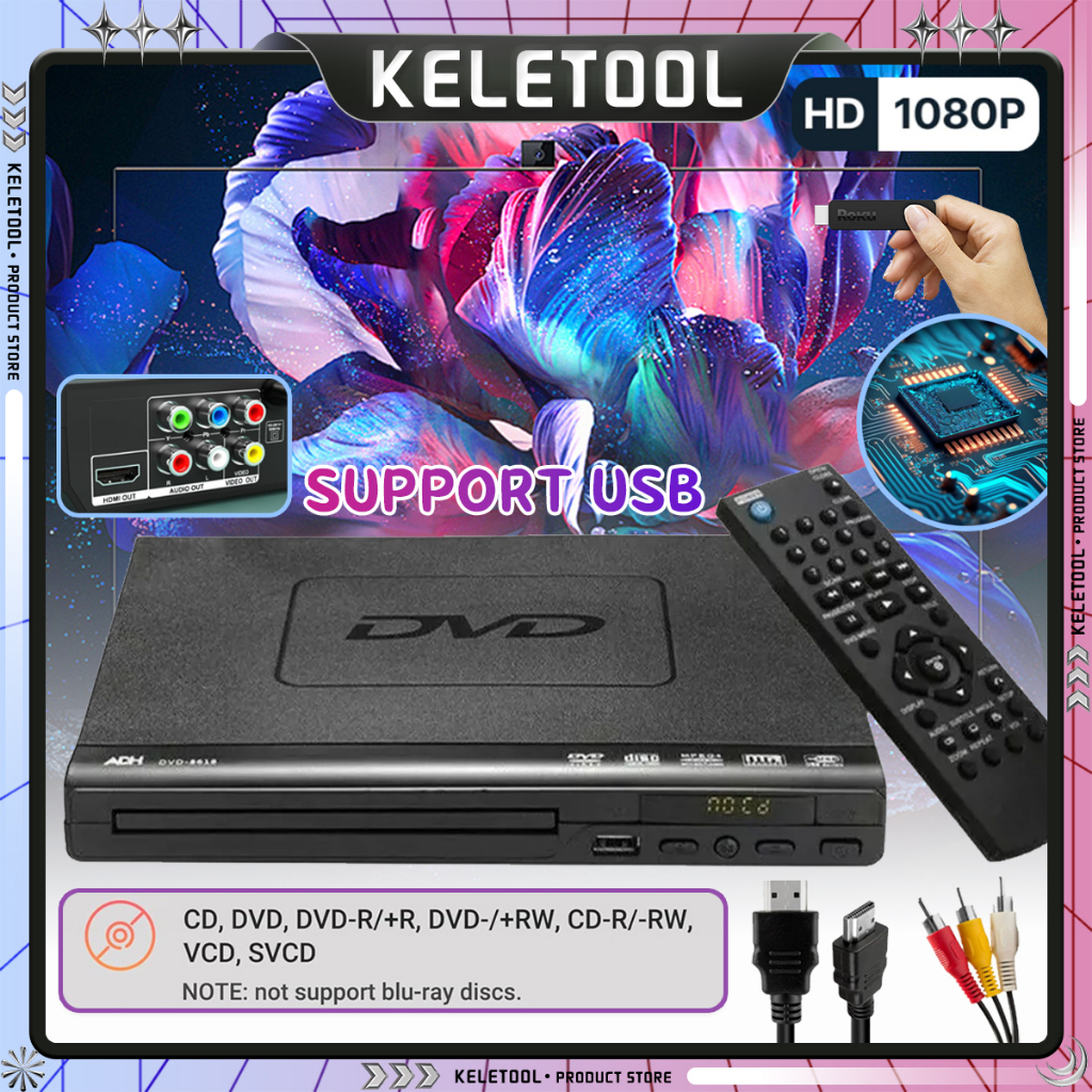 DVD Player CD SVCD VCD Disc Upscaling USB CD DVD Player With USB ...