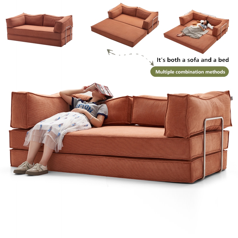 Vintage style small apartment living room furniture corduroy double ...