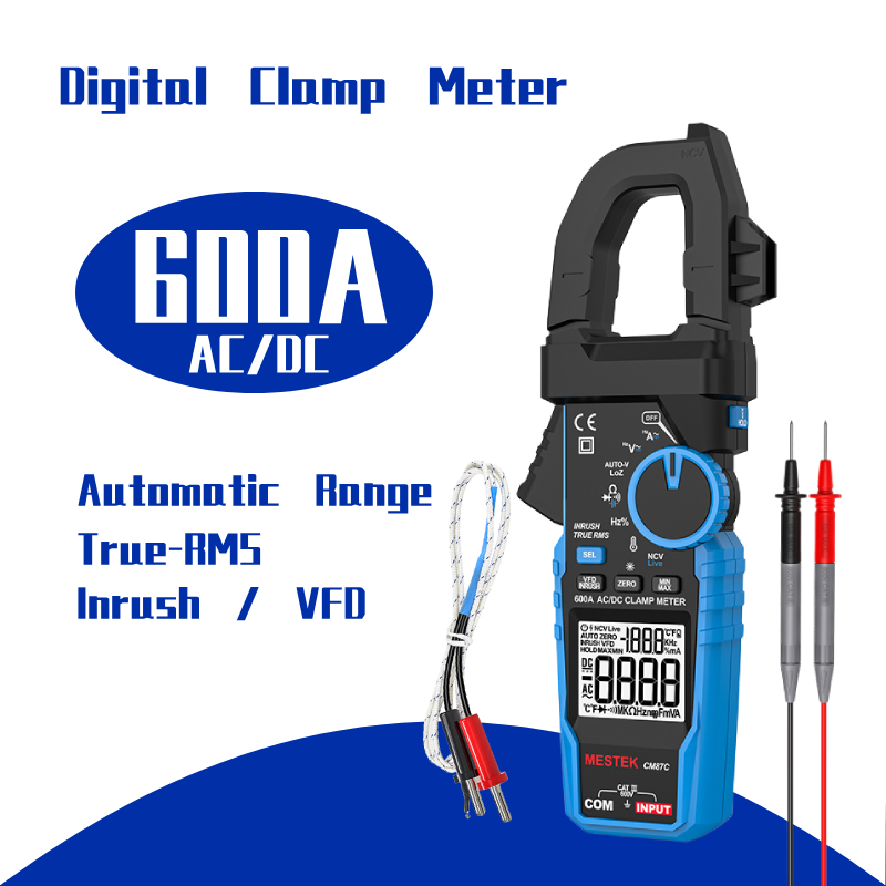 Digital Clamp Meter 600V/600A AC/DC Circuit Repair Inductance Meter ...