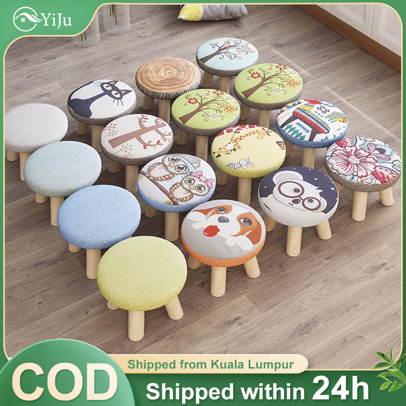 【𝟐-𝟑 𝐝𝐚𝐲𝐬 𝐝𝐞𝐥𝐢𝐯𝐞𝐫𝐲】Solid Wood Stool Chair Wooden Mini Leg Stool With ...