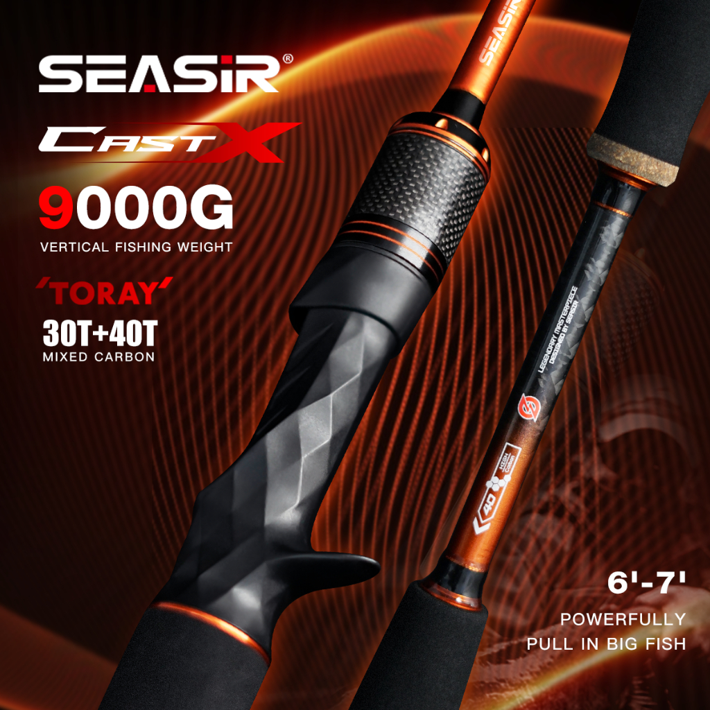 SEASIR Cast X Fishing Rod Carbon Fiber 1.83M-2.1M Zirconia Guide Rings Lure Weight 7-25G 9KG ...