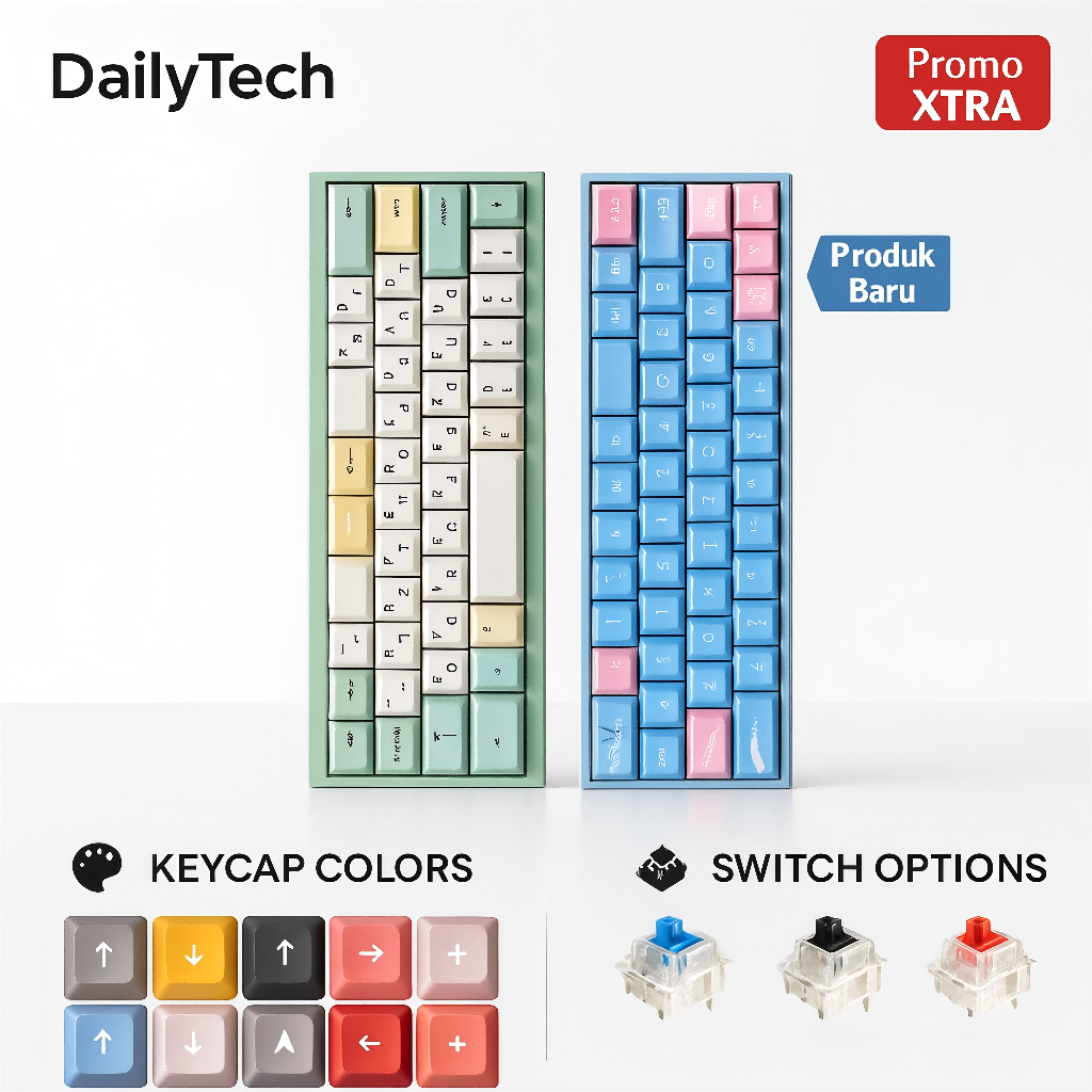 Bluetooth Tri-mode Mechanical Keyboard 61 Keys RGB Backlit Tea Switch ...