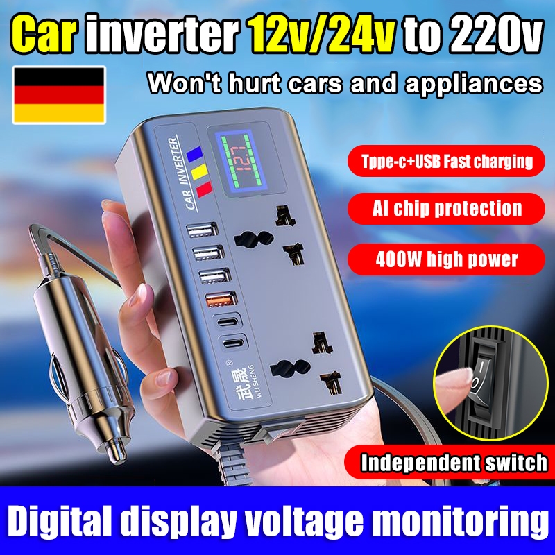 【Voltage monitoring】12v/24v-220v car inverter 12v to 220v charger USB ...