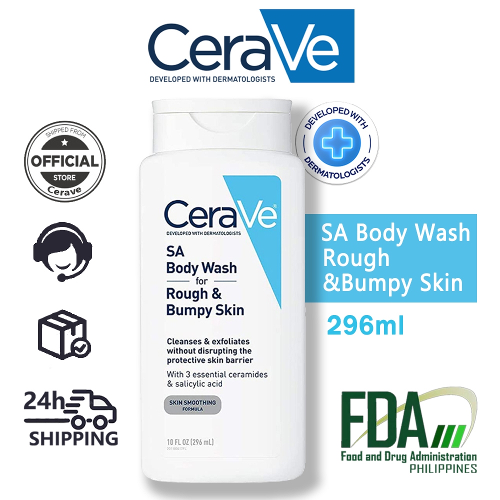 CeraVe SA Body Wash SA Lotion for Rough & Bumpy Skin provides gentle ...