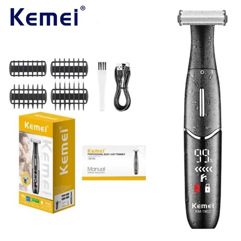 Kemei Face Body Electric Beard Hair Trimmer Cordless Rechargeable ...