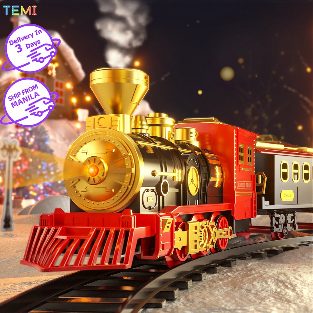 ⭐ Malaysia dalam stok ⭐TEMI Christmas Gift Classic Train Set Railway ...