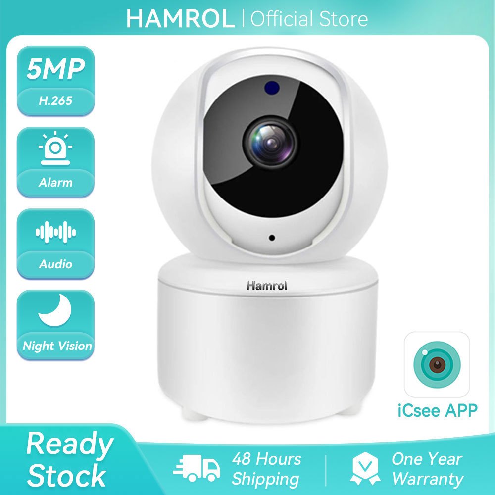 Hamrol HD 5MP PTZ Wi-Fi Wireless Smart Home CCTV Camera | Shopee Malaysia