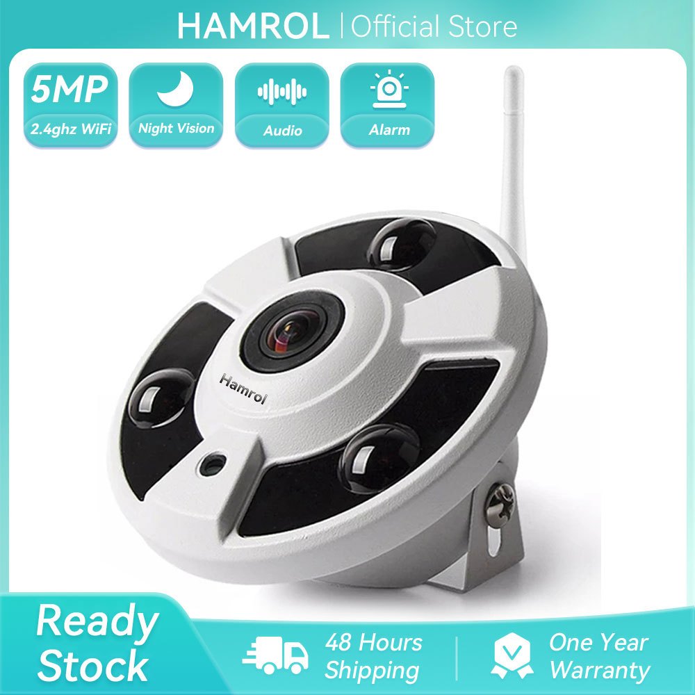 Hamrol Wireless Network Wi-Fi Panoramic 5MP Infrared Surveillance ...