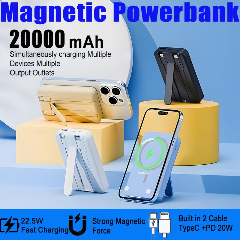 High Capacity Power Bank 20000mah fast charging Magnetic Wireless ...