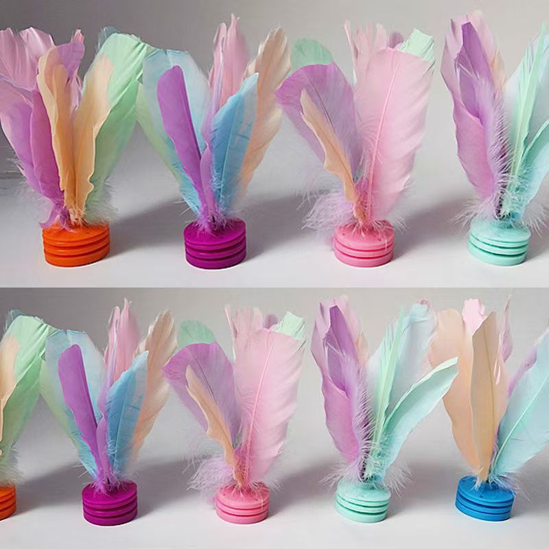 Feather Shuttlecock Colorful Shuttlecocks 毽子 Badminton Shuttlecock 踢毽子 ...