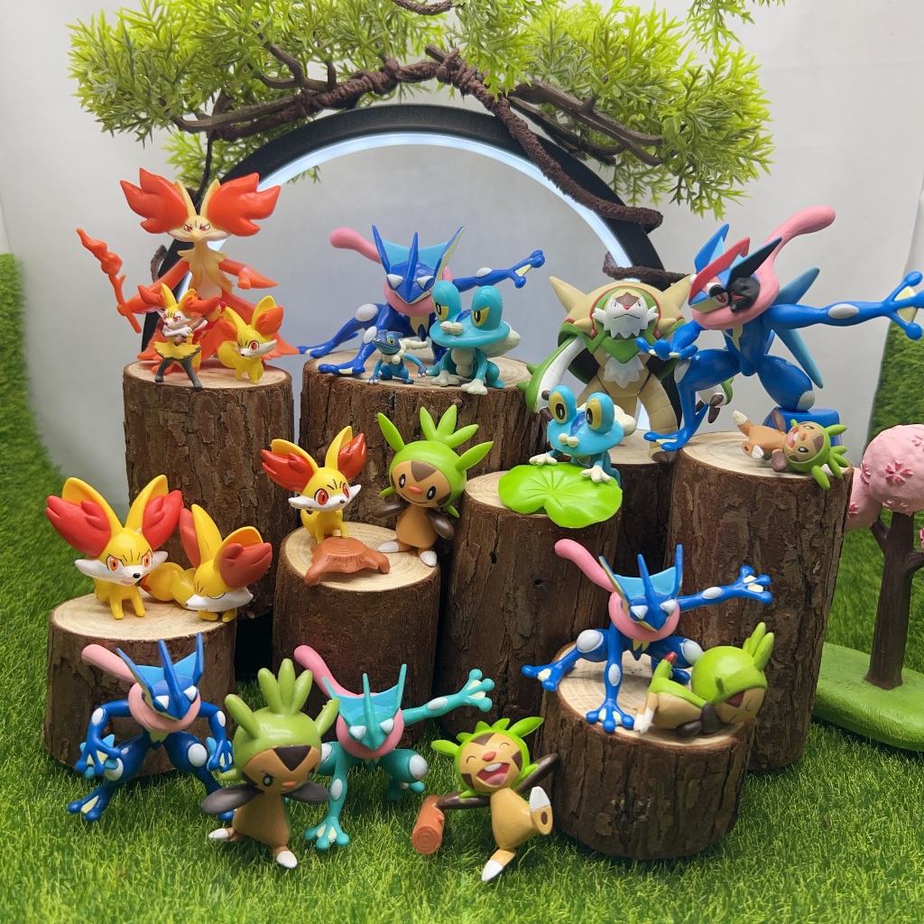 Pokémon Figures - Greninja, Chesnaught, Fennekin, Delphox, Chespin ...