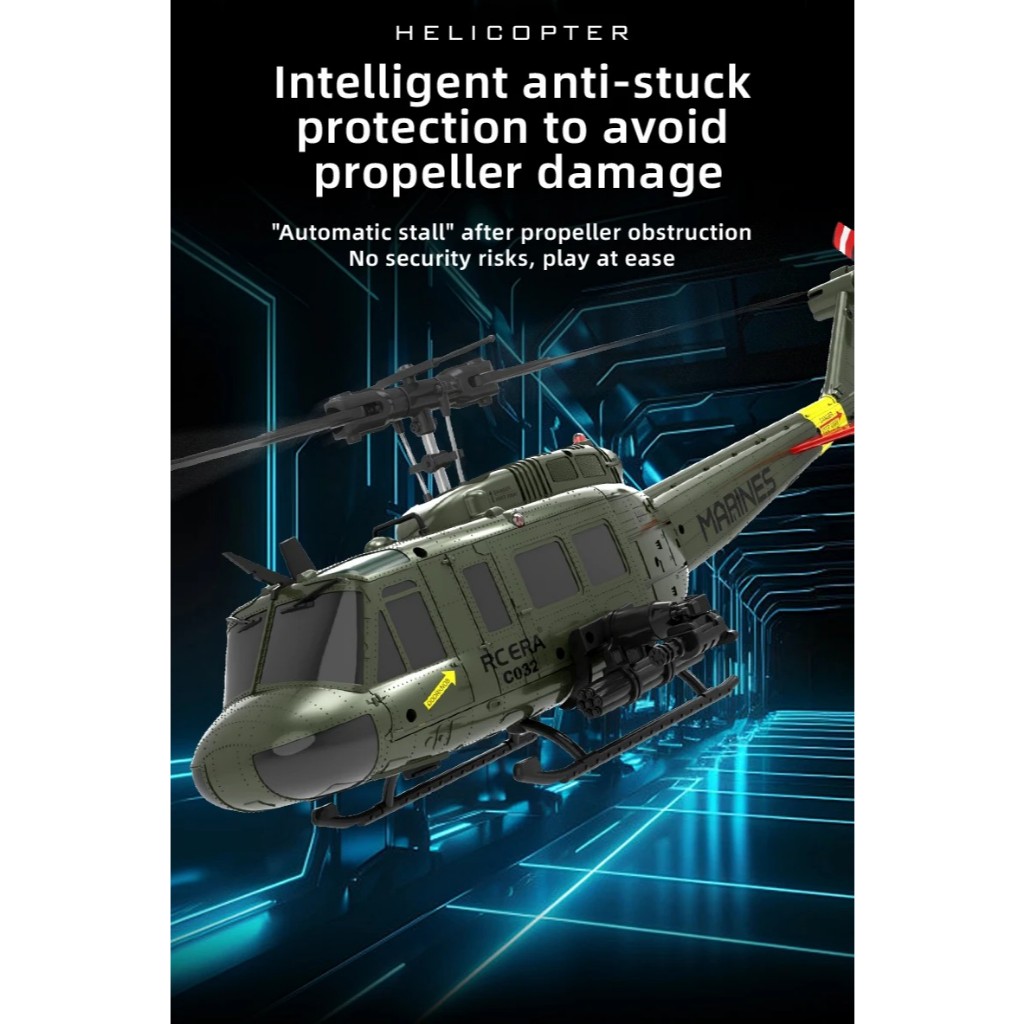 RC ERA C032 Uh-1 6ch Aileron Free Reverse Flying Stunt Helicopter ...