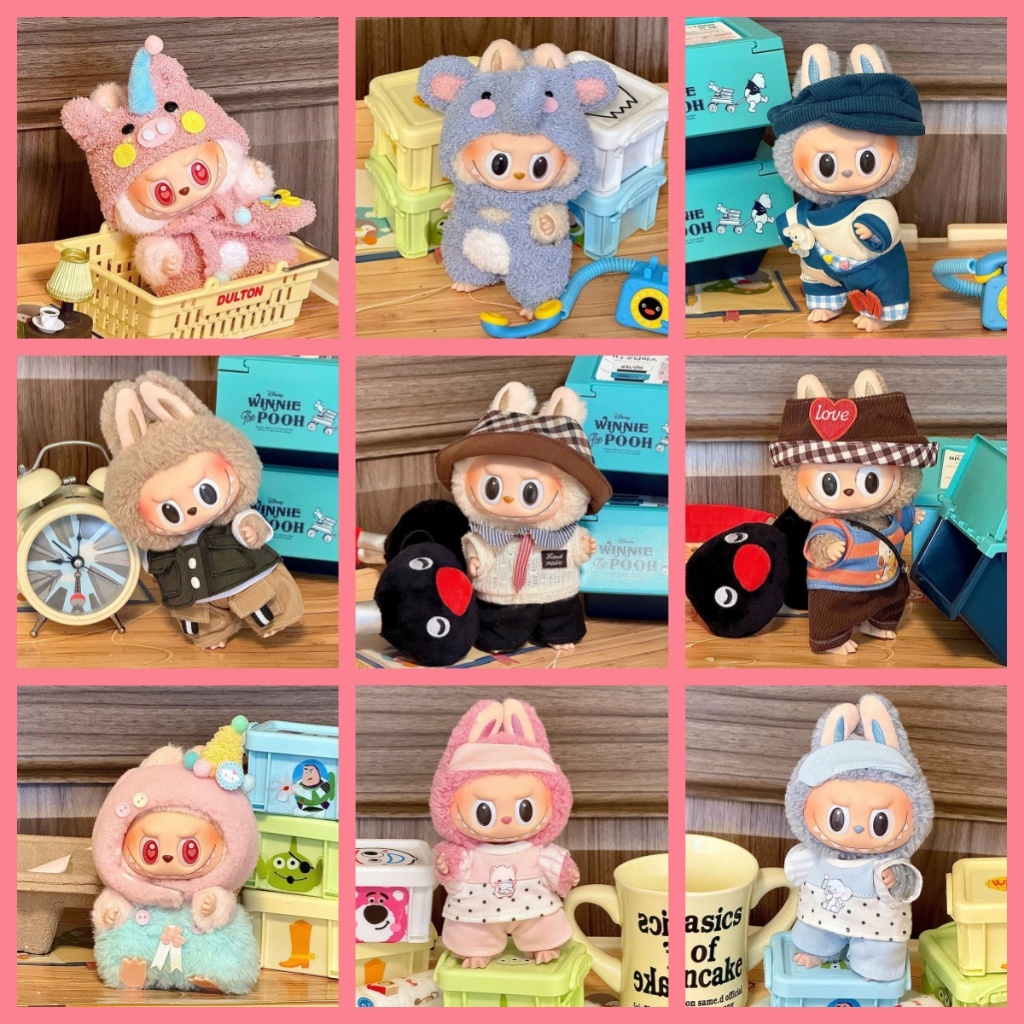 17CM labubu doll Clothes Good Quality V1 n V2 Labubu clothes sitting ...