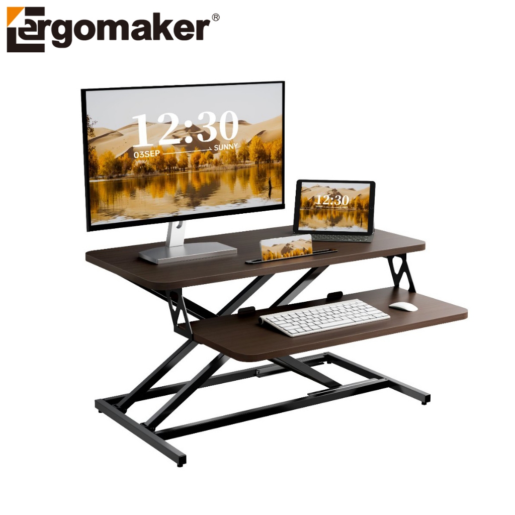 ERGOMAKER 80cm Standing Desk Converter Height Adjustable Folding ...